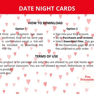 Printable Date Night Cards Ideas, Date Idea Jar, Date Night Coupons ...