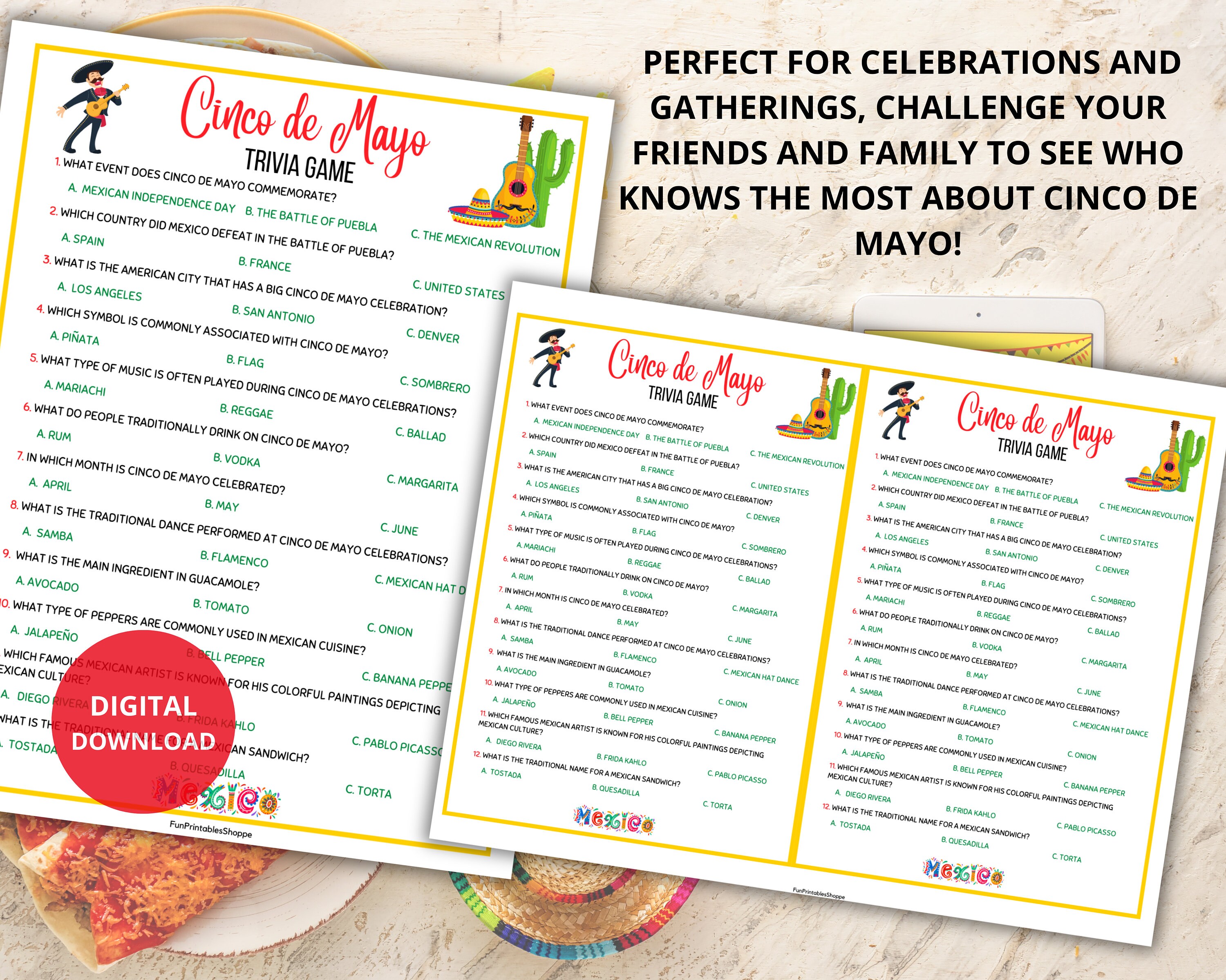 Cinco De Mayo Trivia Game,cinco De Mayo Trivia Questions,cinco De Mayo ...