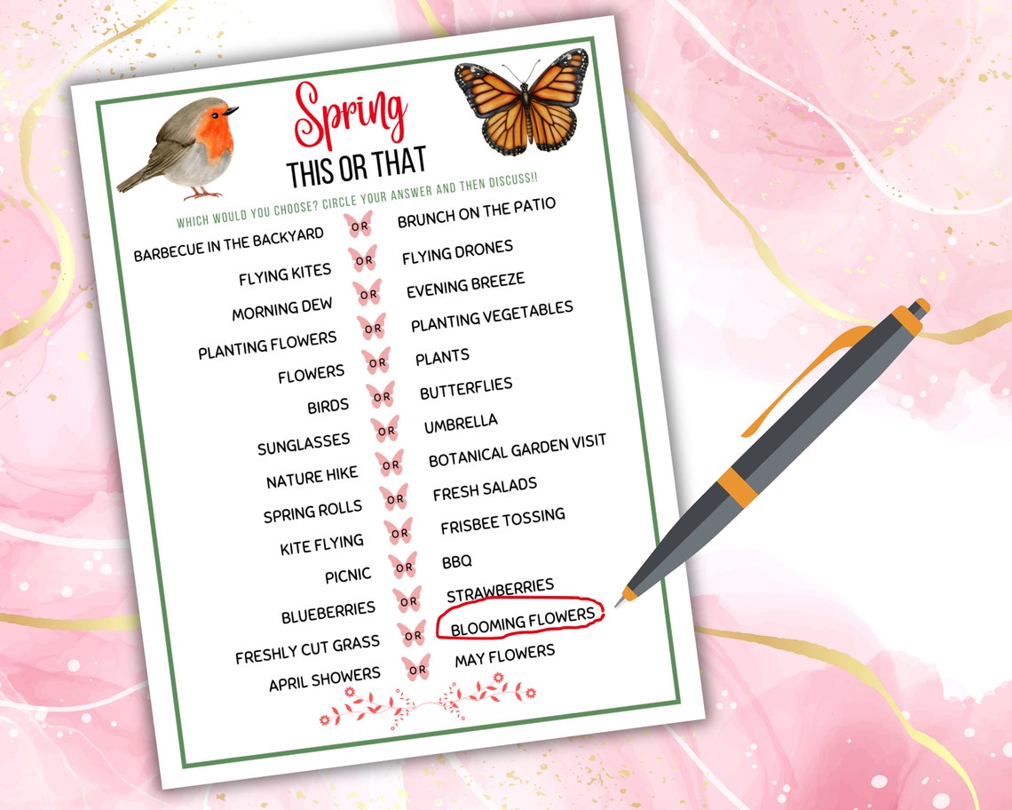 Spring This or That, Would You Rather Spring, Family Reunion Games, Ice ...