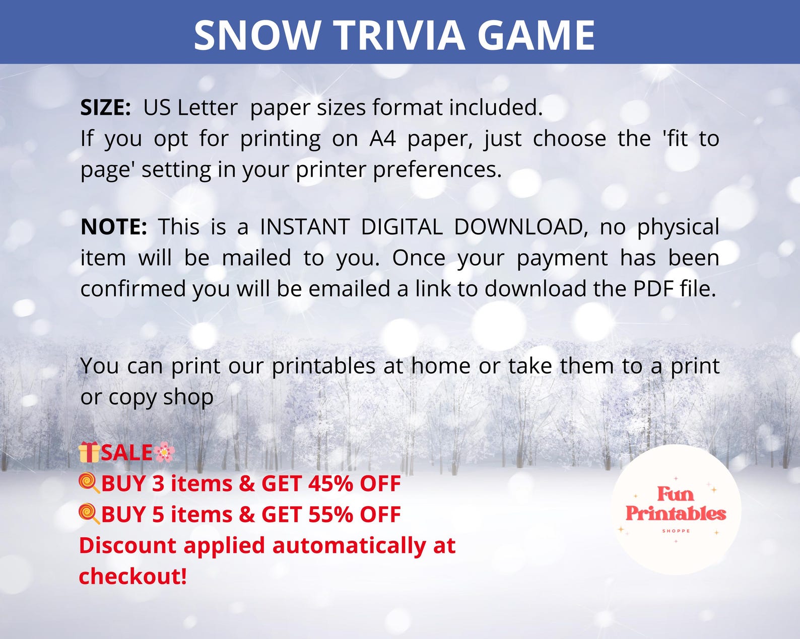 Snow Trivia,winter Trivia,snow Activity,winter Quiz,christmas Trivia ...