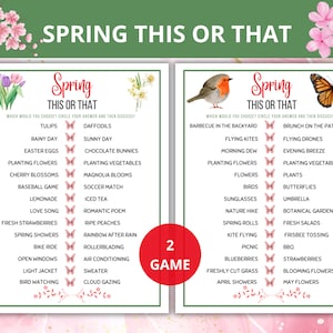 Spring This or That, Would You Rather Spring, Family Reunion Games, Ice ...