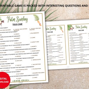 Palm Sunday Trivia,easter Story Trivia Game,holy Week Trivia,bible ...