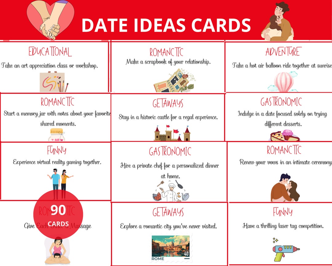 Printable Date Night Cards Ideas, Date Idea Jar, Date Night Coupons ...