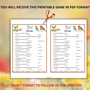 Bird Trivia Game,birds Quiz,animal Trivia,zoo Trivia,wildlife Quiz ...