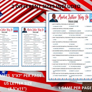 Martin Luther King Jr Trivia Game,mlk Jr Day Trivia,america History ...