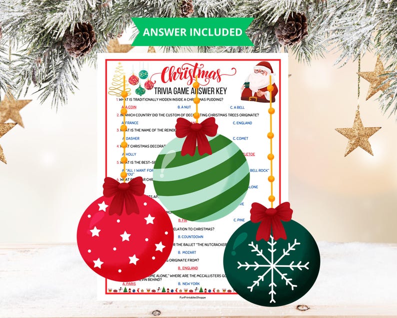 Christmas Trivia Game,holiday Trivia Questions,fun Christmas Quiz ...