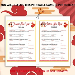 Chinese New Year Trivia,lunar New Year Activity,cny Quiz Game,chinese ...