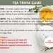 Tea Trivia Game,tea Trivia Quiz,tea Question,tea Games Printable,drink ...