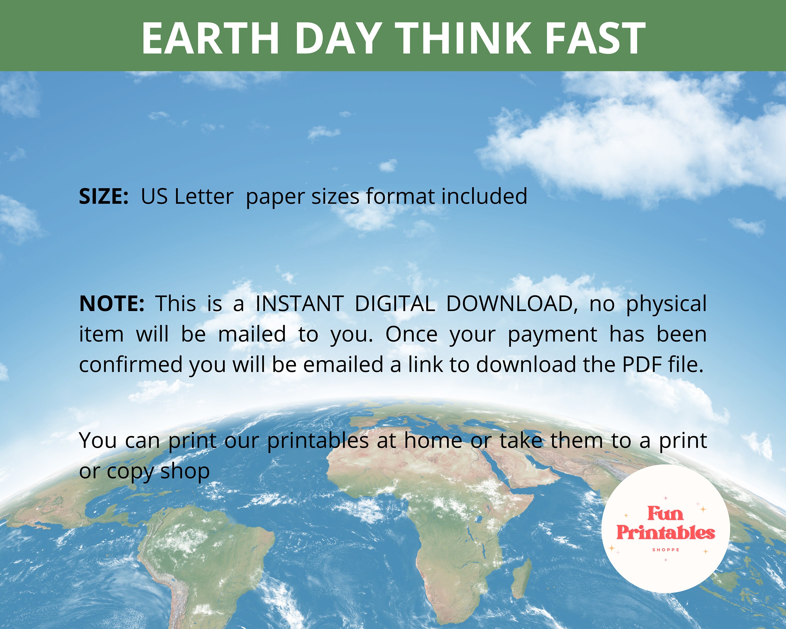 Earth Day Think Fast Game,think Fast Game,spring Activity,earth Day for ...