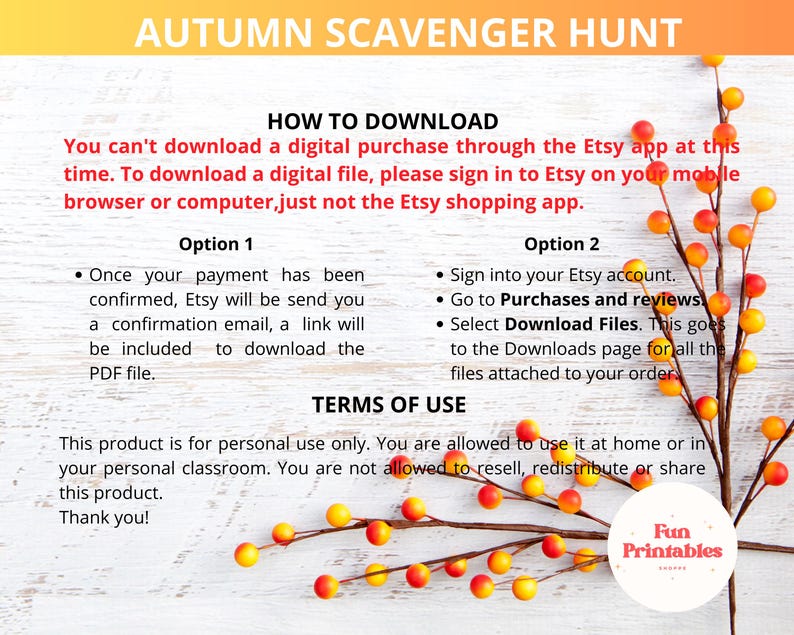Fall Scavenger Hunt,fall Treasure Hunt,season Scavenger Hunt,fall Party ...