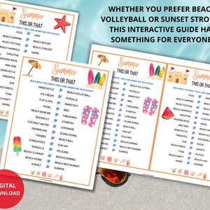 Summer This or That,pool Party Games,summer Games,would You Rather Game ...