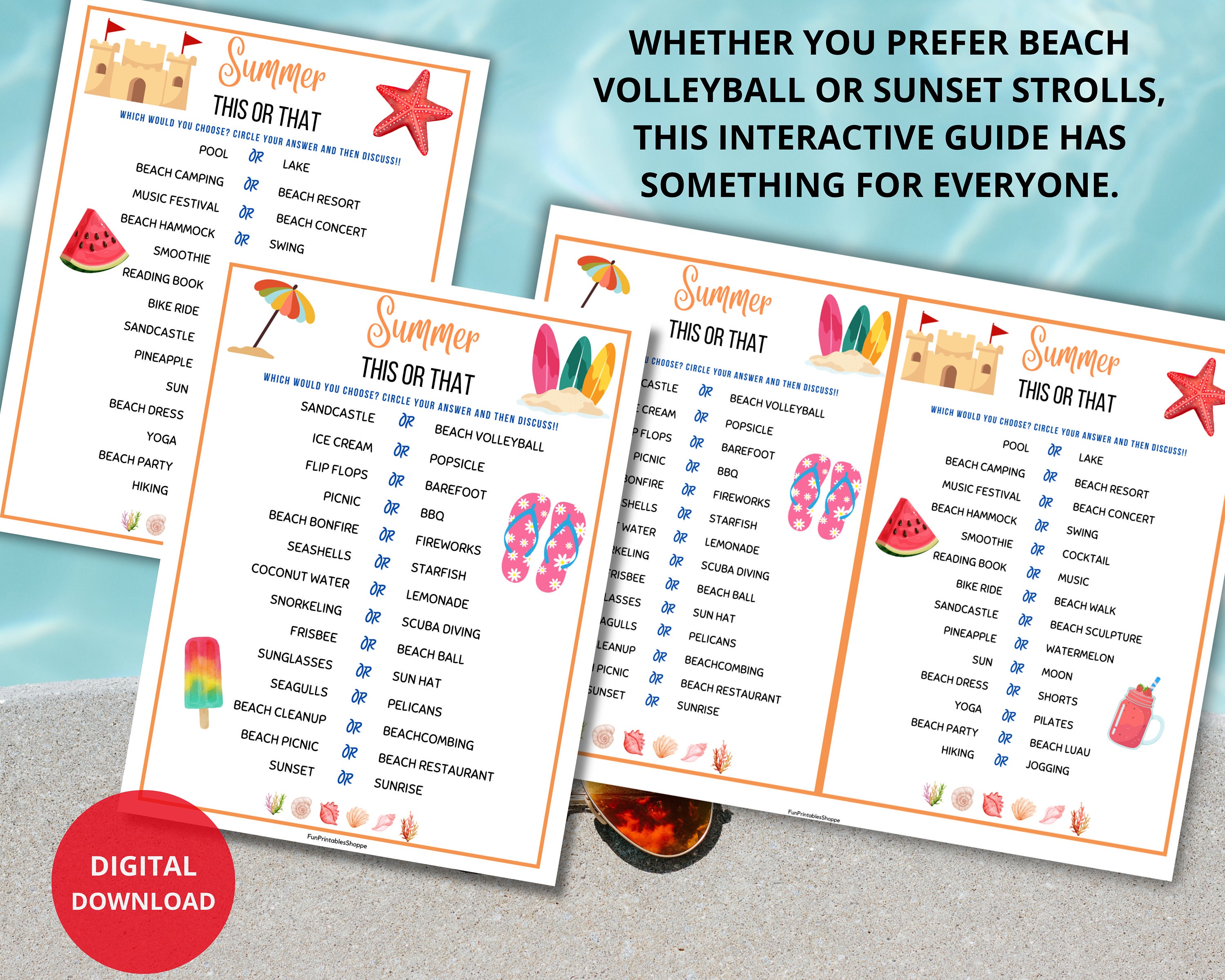 Summer This or That,pool Party Games,summer Games,would You Rather Game ...