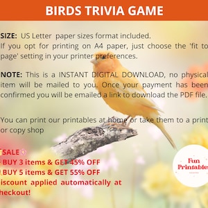 Bird Trivia Game,birds Quiz,animal Trivia,zoo Trivia,wildlife Quiz ...