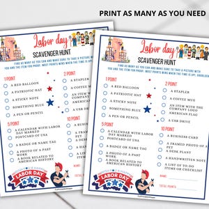 Labor Day Scavenger Hunt,labor Day Treasure Hunt,america Scavenger Hunt ...