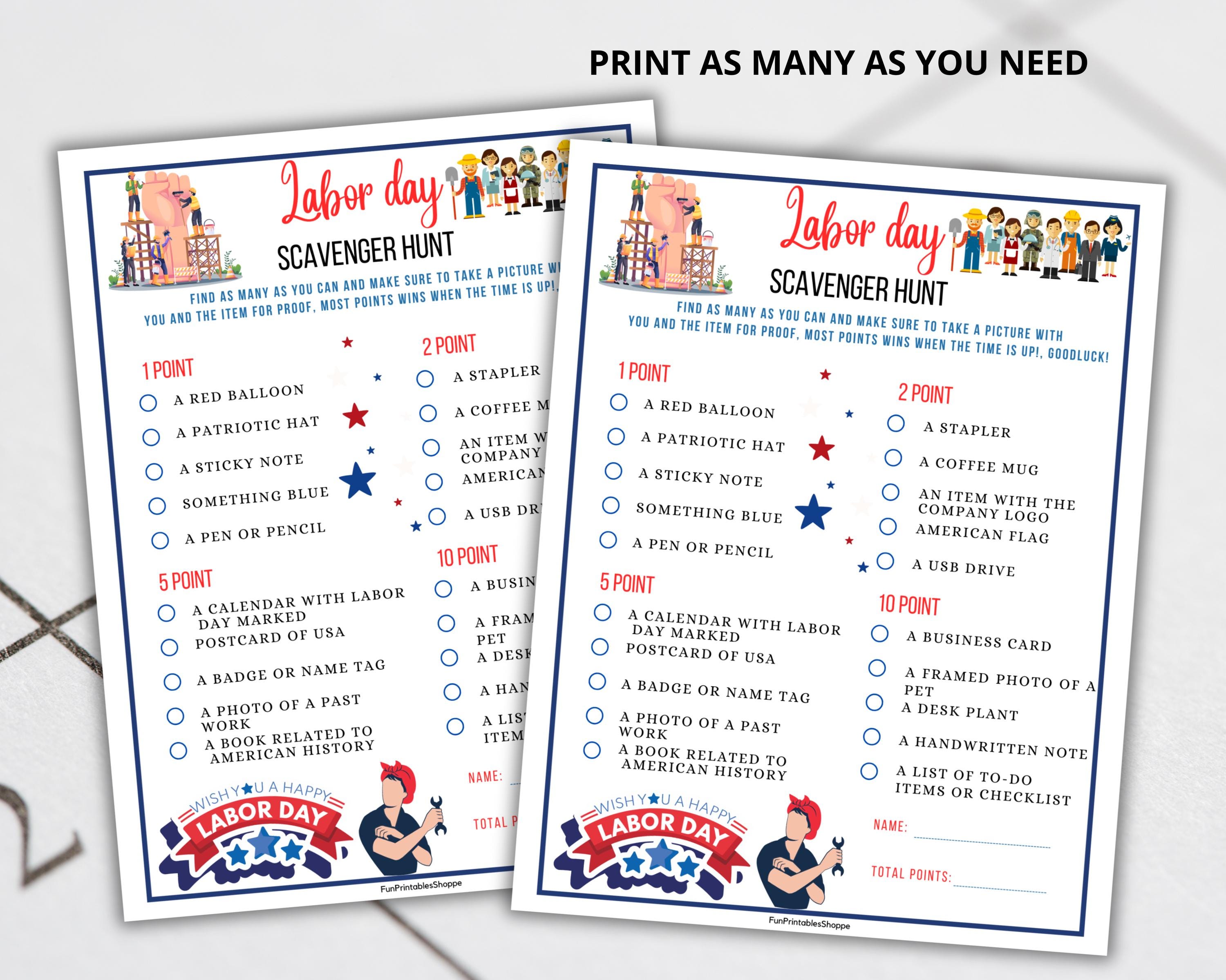 Labor Day Scavenger Hunt,labor Day Treasure Hunt,america Scavenger Hunt ...