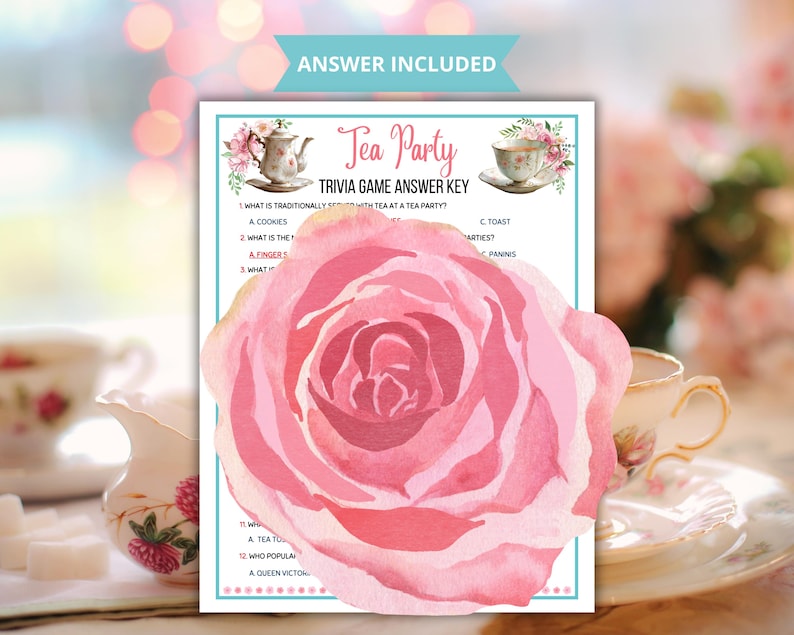 Tea Party Trivia Game,tea Party Games,garden Tea Party,tea Party Bridal ...