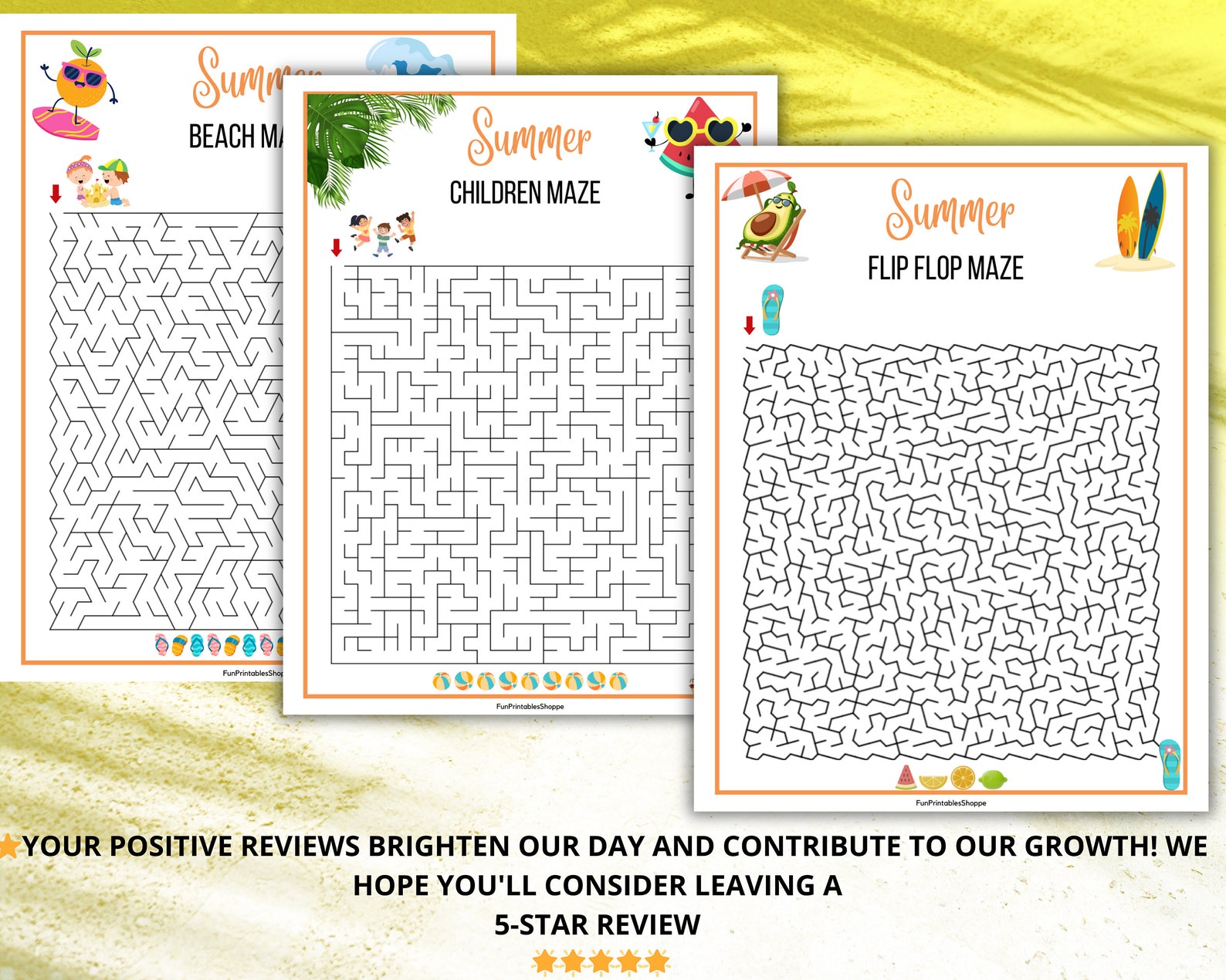 Summer Maze,summer Activity for Adults,summertime Party Games,summer ...