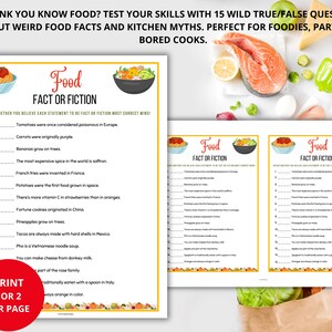 Food Fact or Fiction,food Trivia Game,food Quiz,food True or False ...