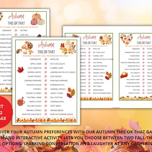 Fall This or That,fall Trivia,autumn Party Game,fall Time Activities ...