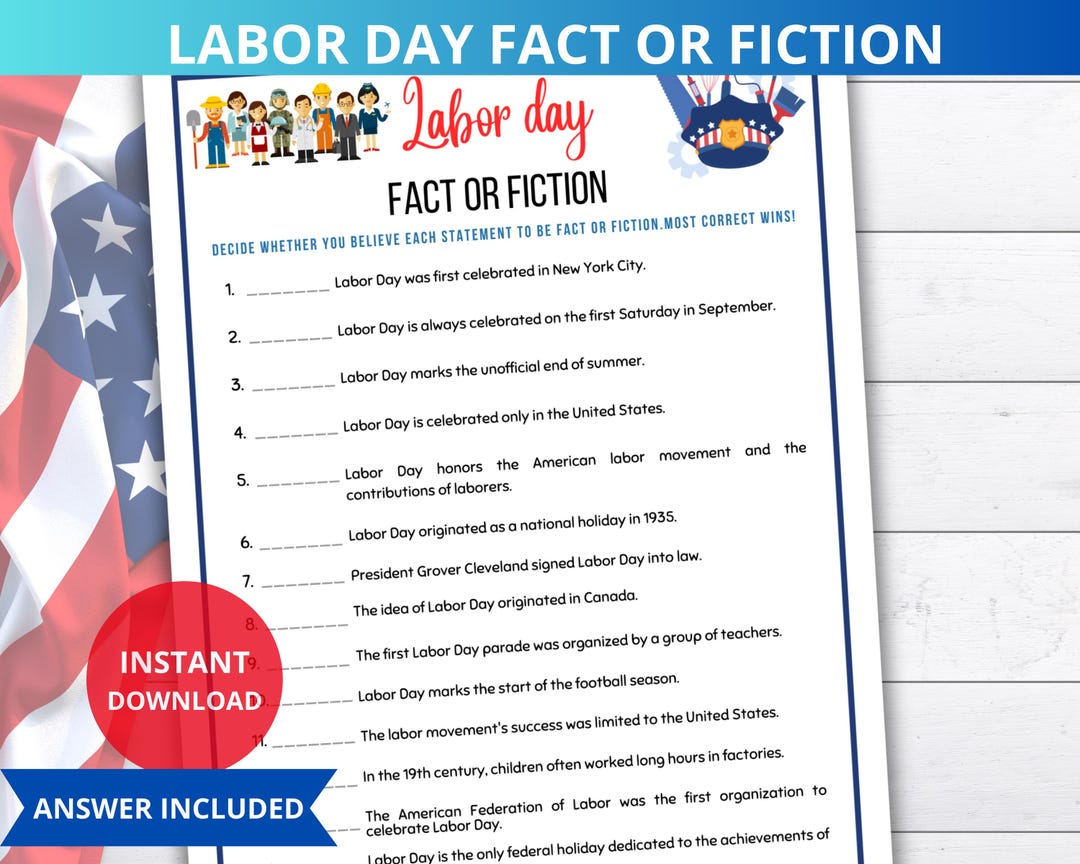 Labor Day Fact or Fiction,labor Day Trivia,american Trivia,trivia ...