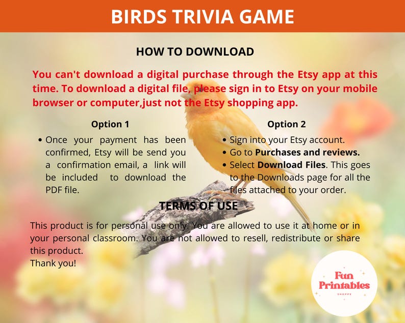 Bird Trivia Game,birds Quiz,animal Trivia,zoo Trivia,wildlife Quiz ...