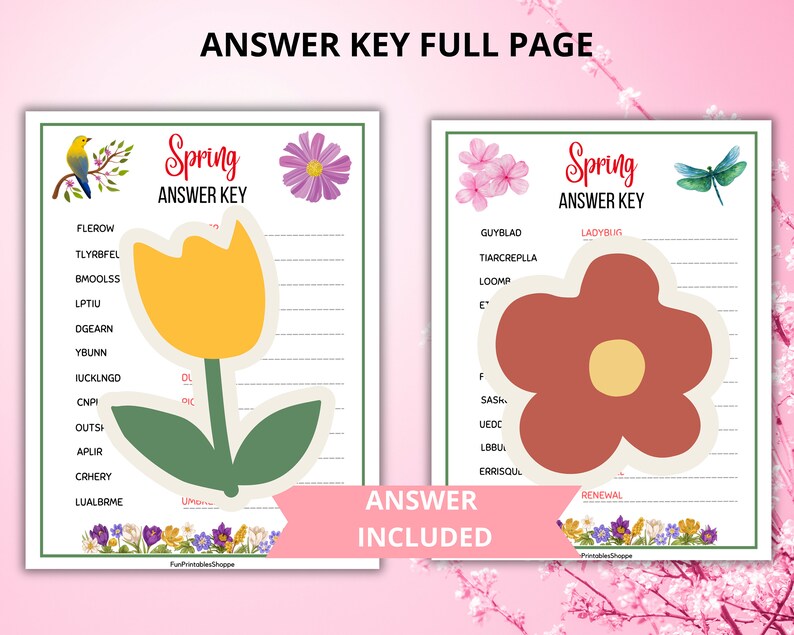 Spring Word Scramble, Springtime Games,spring Activities for Kids, Word ...