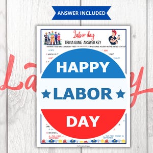Labor Day Trivia,labor Day Party Games,labor Day Activity,family ...