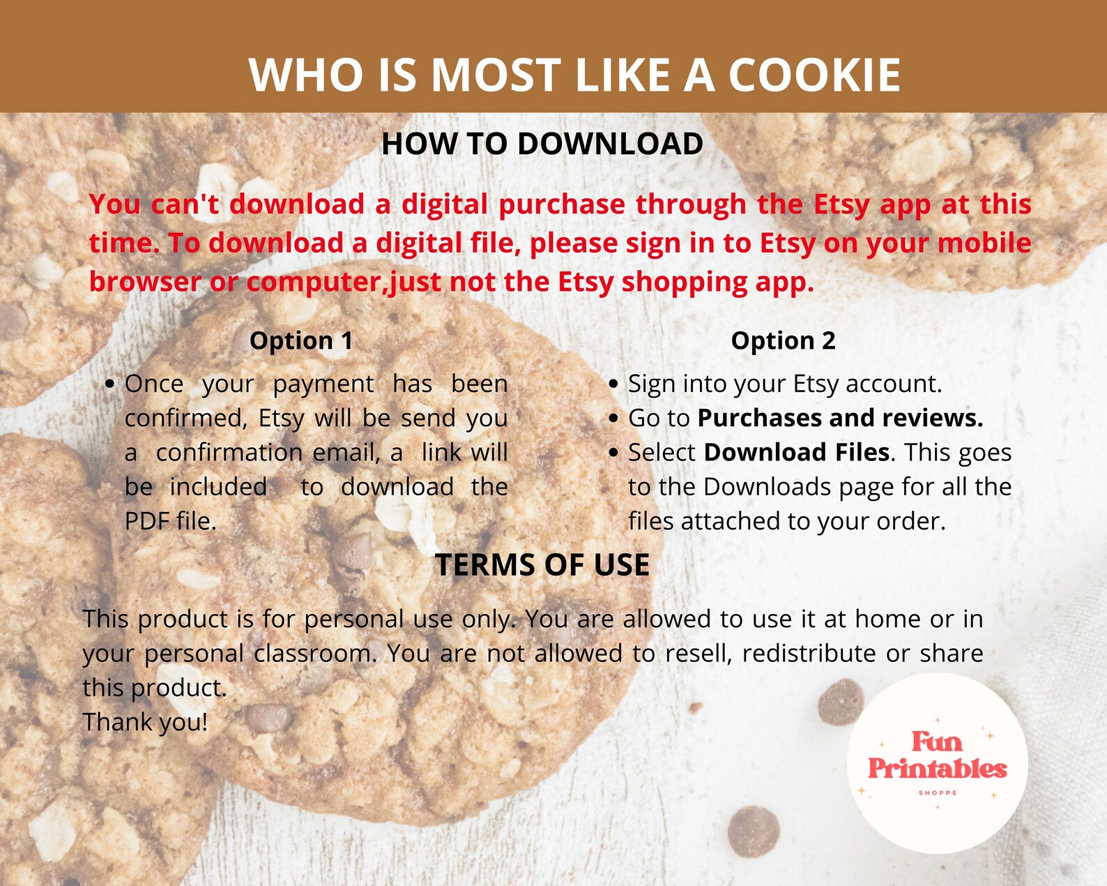 Who is Most Like a Cookie,cookie Trivia Game,cookie Party Game,cookie ...