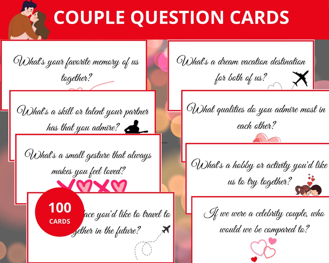 Couple Question Cards,couple Conversation Starters Card, Icebreaker ...