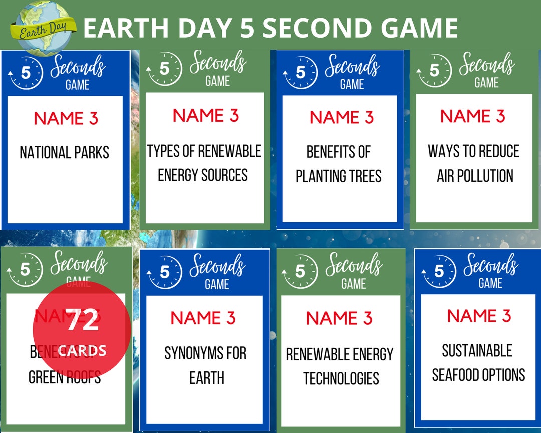 Earth Day 5 Seconds Game,earth Day Games,earth Day Activity,preschool ...