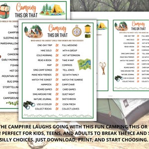 Camping This or That,campground Games,would You Rather,camping Party ...