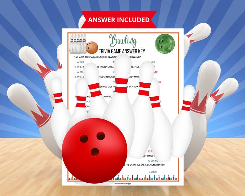 Bowling Trivia Game,sports Trivia,bowling Party,sports Quiz,bowling ...