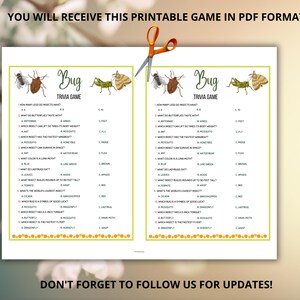 Bug Trivia Game,insect Trivia,insect Quiz,nature Trivia,animal Nature ...
