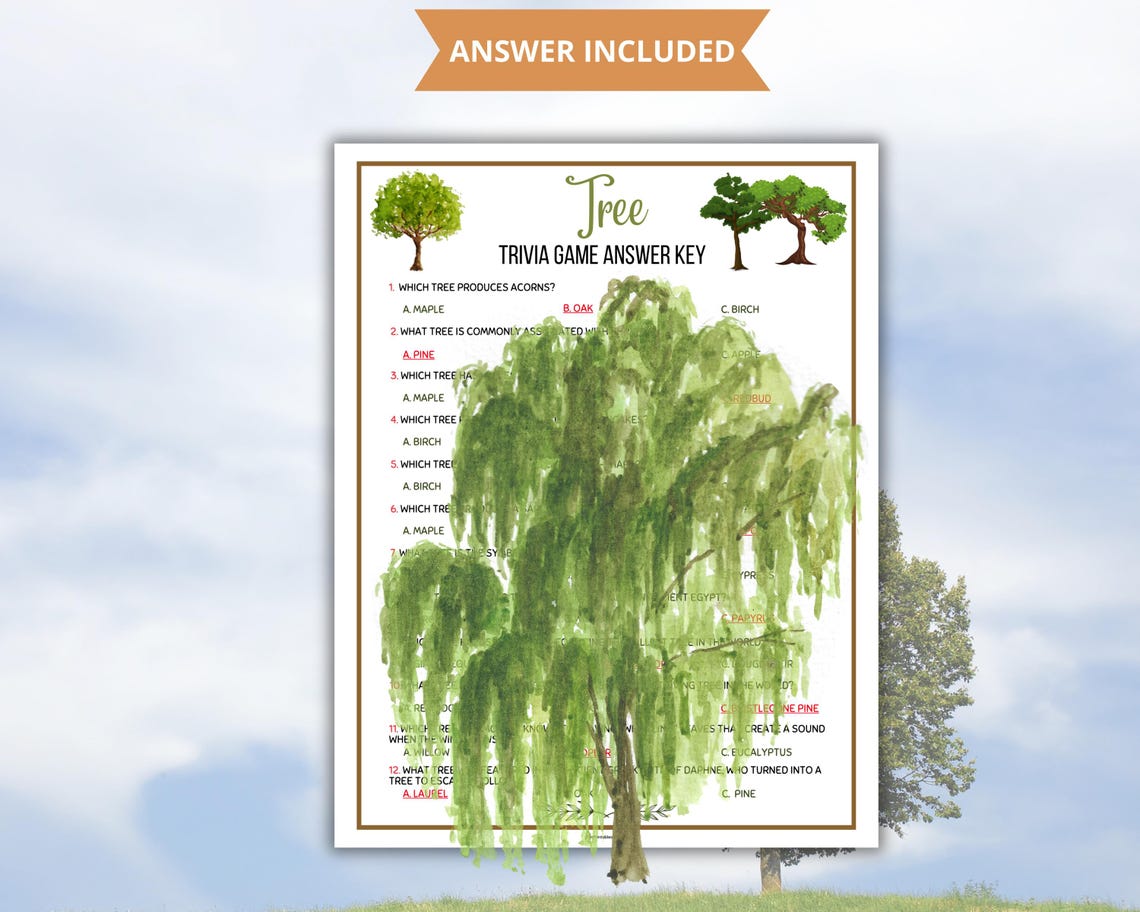 Tree Trivia Game,nature Trivia,tree Quiz,teen Party Games,plant Trivia ...