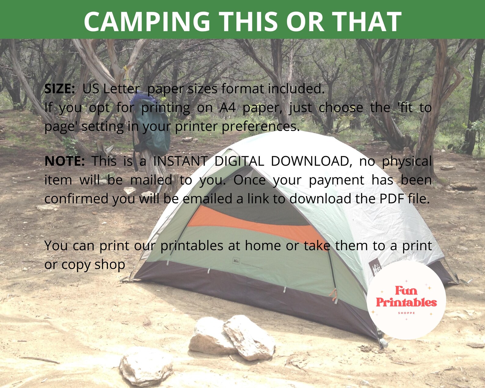 Camping This or That,campground Games,would You Rather,camping Party ...