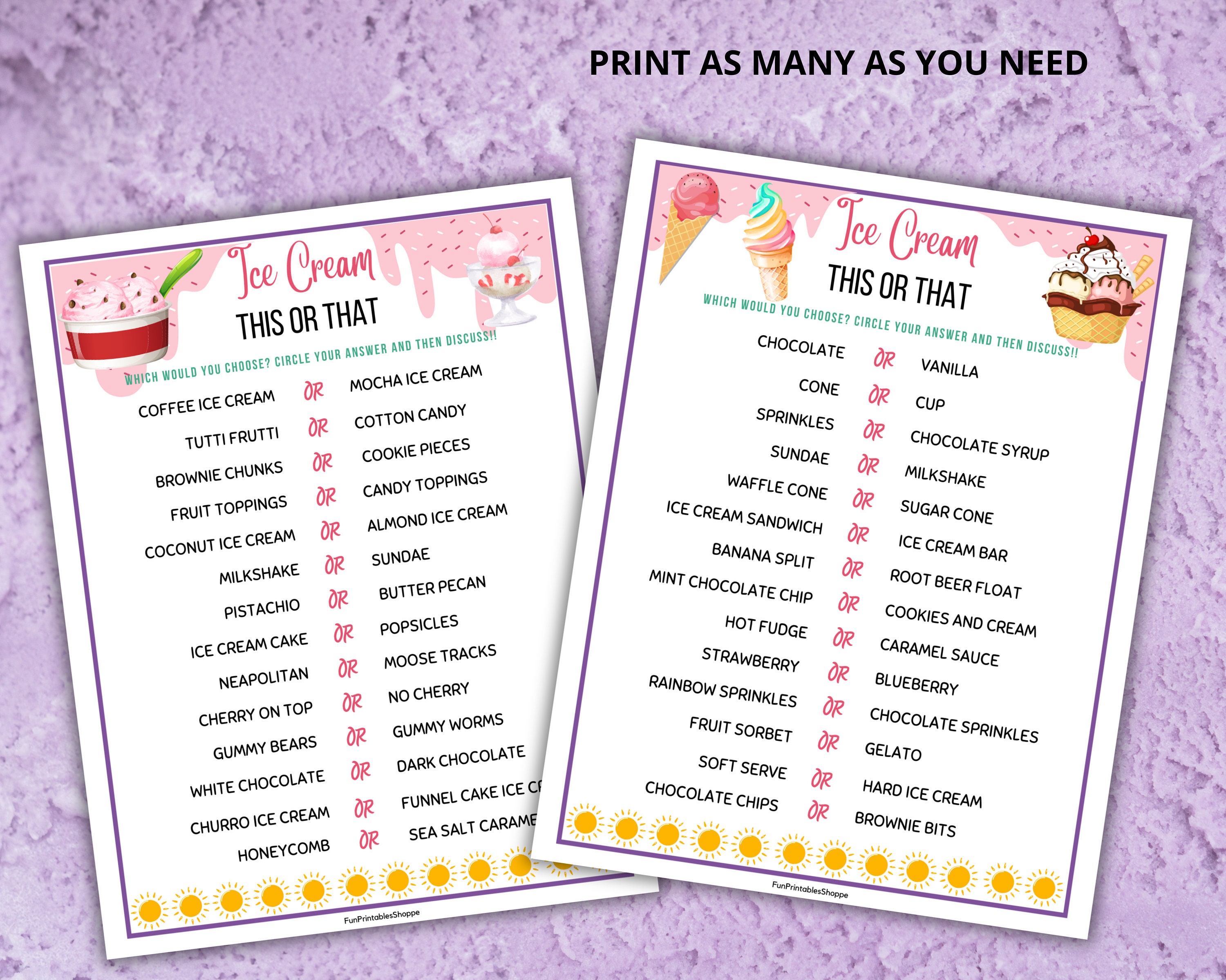 Ice Cream This or That,ice Cream Party Games,summer Activities,ice ...