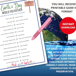 Earth Day Would You Rather Game, This or That Game,earth Day Activity ...