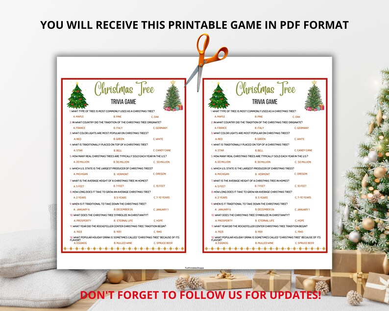 Christmas Tree Trivia,christmas Trivia,christmas Tree Quiz,holiday ...