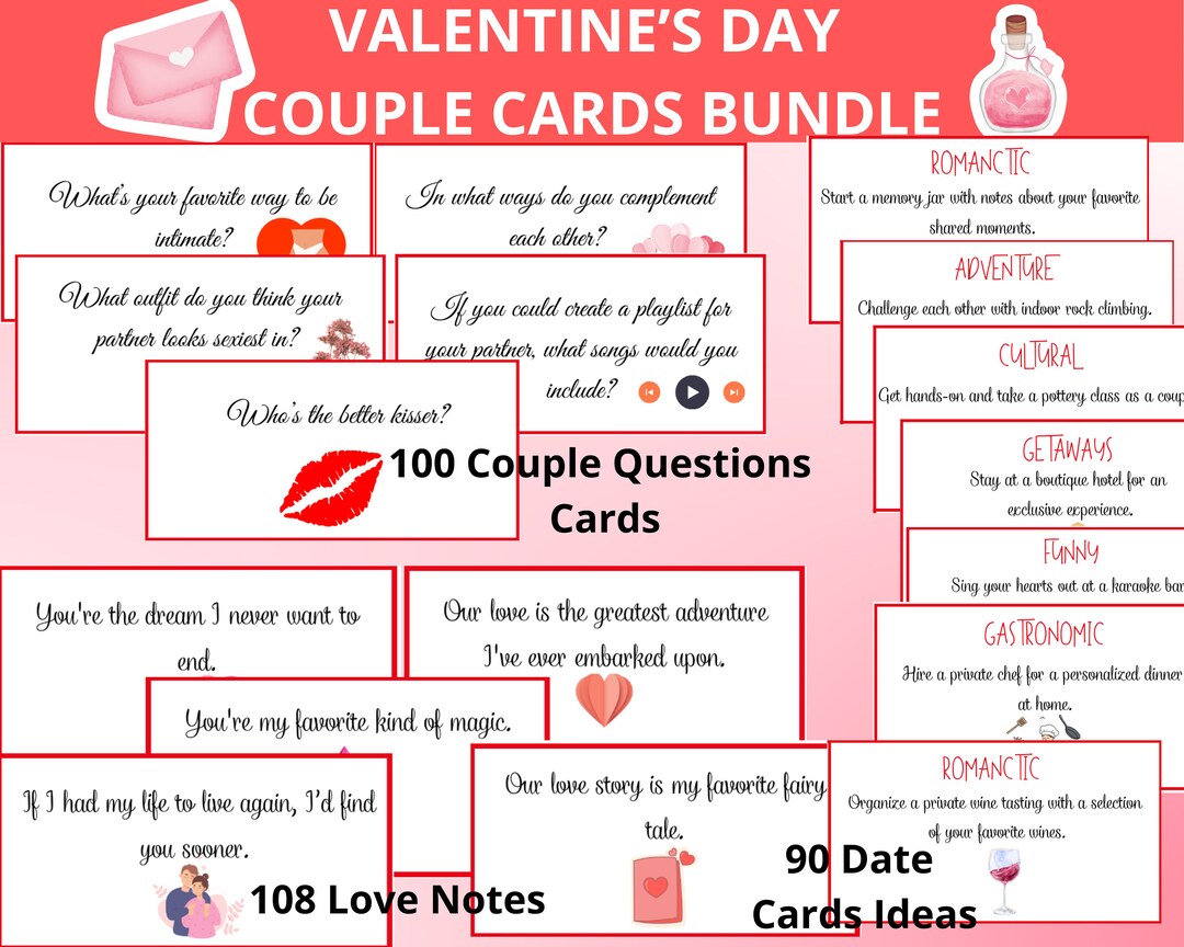 Couples Cards Bundle, Printable Love Notes, Reasons I Love You,cards ...