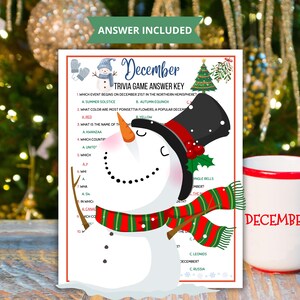 December Trivia Game,winter Holiday Game,december Quiz,winter Season ...