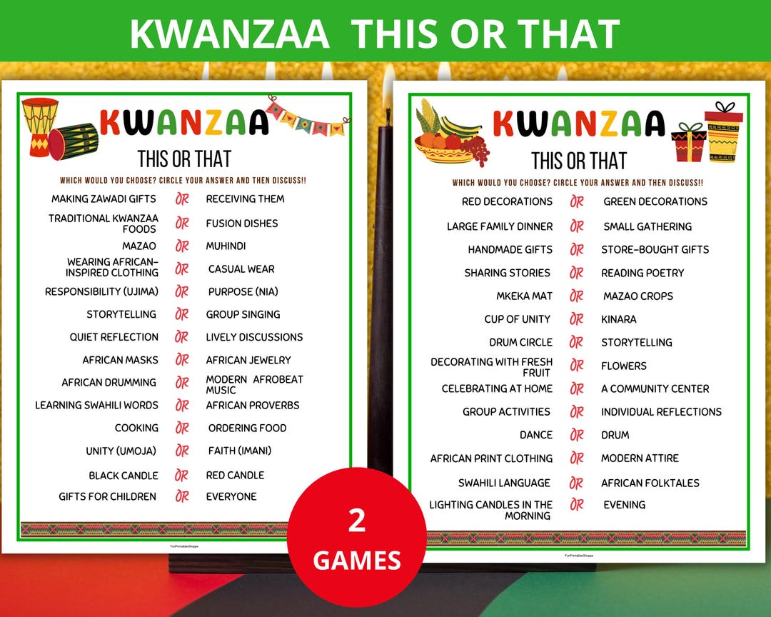 Kwanzaa This or That,kwanzaa Trivia,kwanzaa Party Games,africa Trivia ...