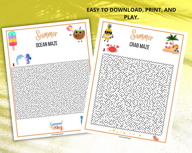 Summer Maze,summer Activity for Adults,summertime Party Games,summer ...