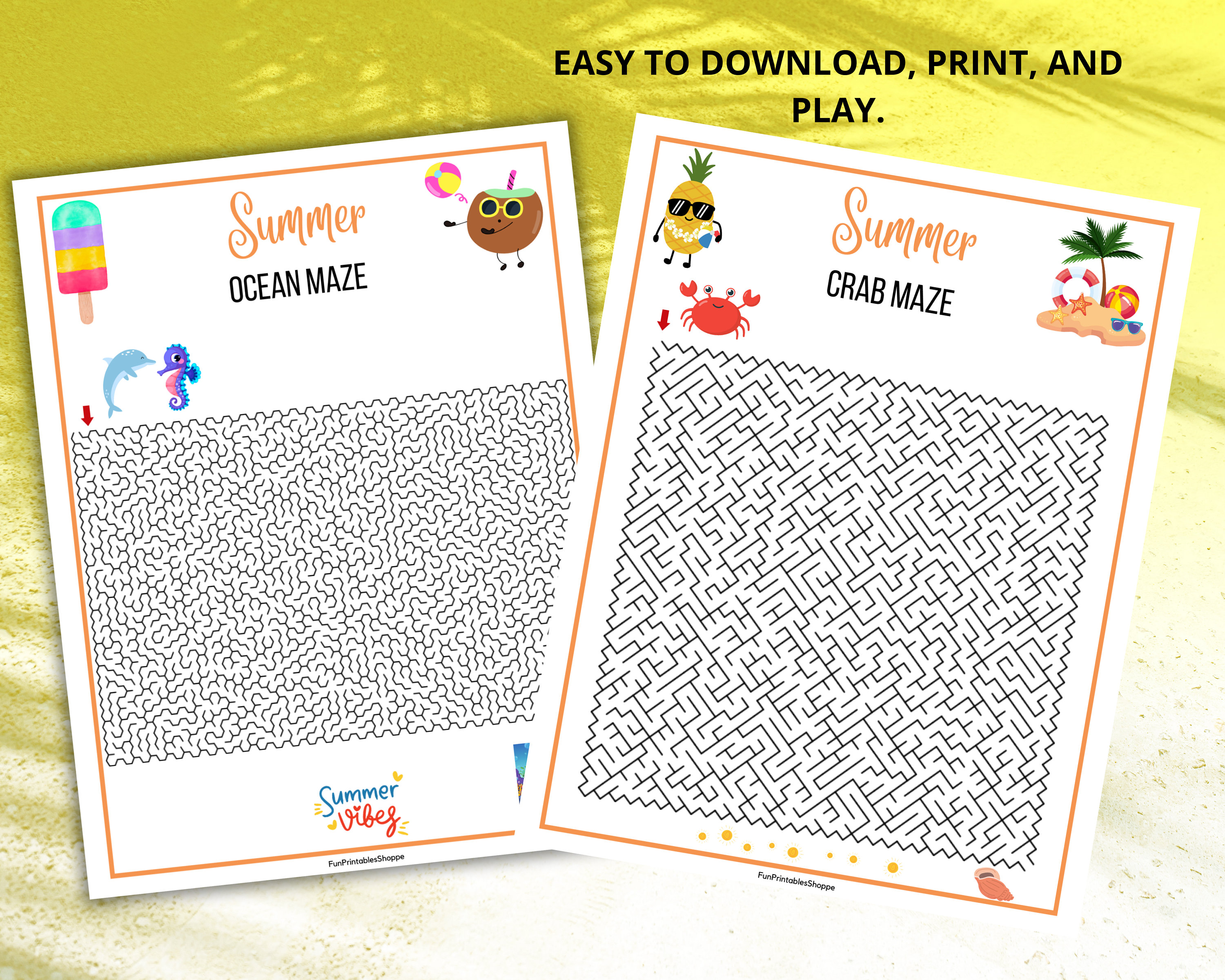 Summer Maze,summer Activity for Adults,summertime Party Games,summer ...