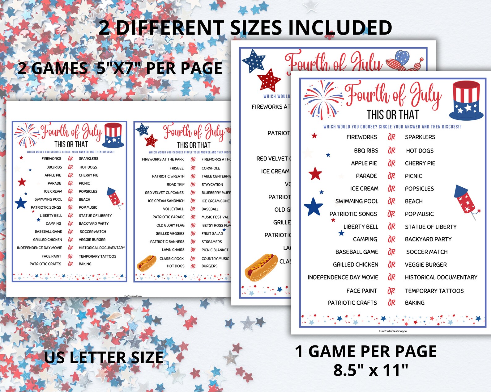 4th of July This or That,independence Day Game,fourth of July This or ...