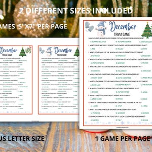 December Trivia Game,winter Holiday Game,december Quiz,winter Season ...
