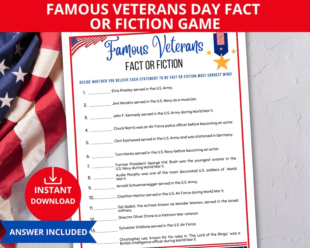 Famous Veterans Trivia,u.s Military Veteran,veteran Day Trivia,fact or ...