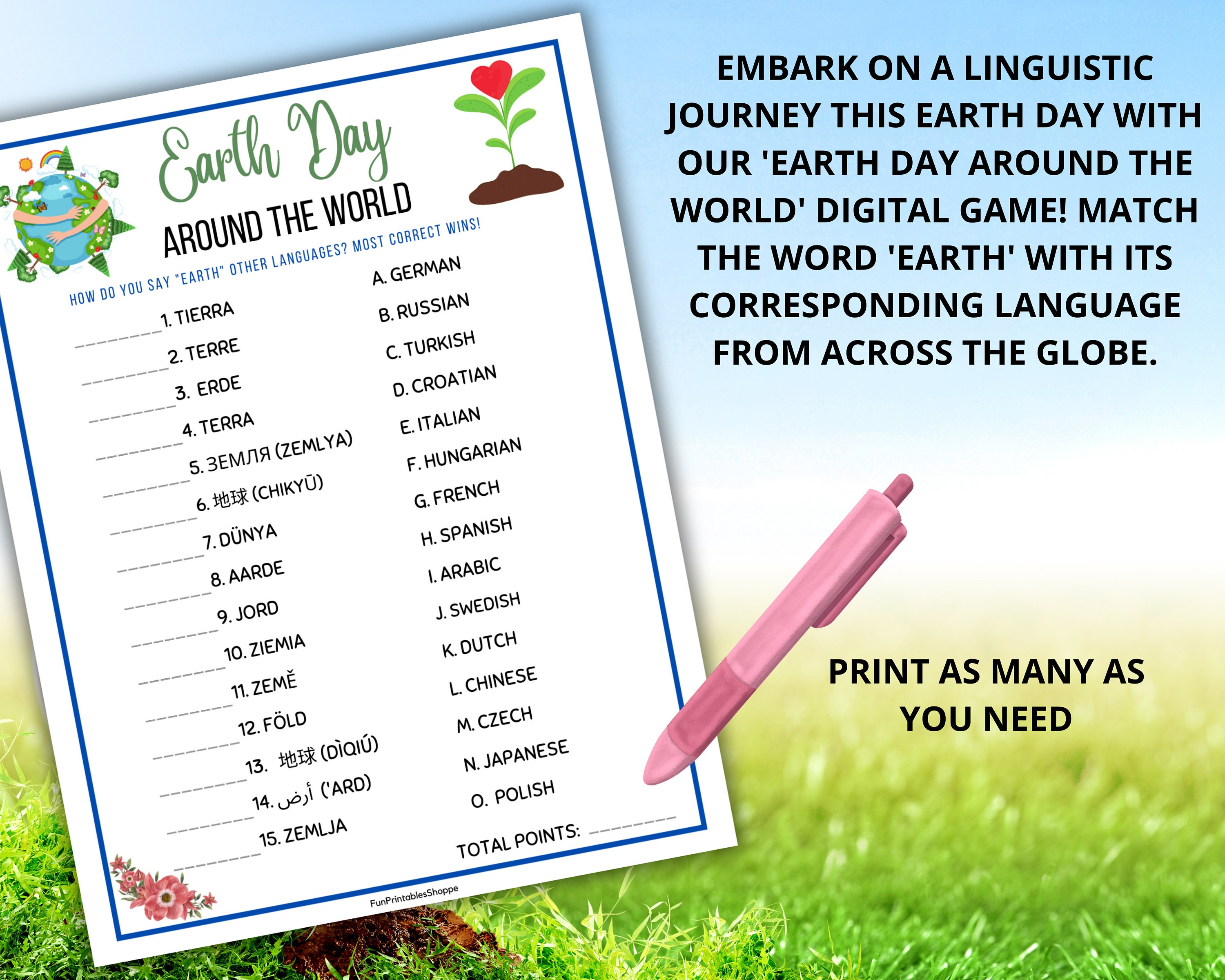 Earth Day Around the World,earth Day Activity,games Bundle,earth Day ...