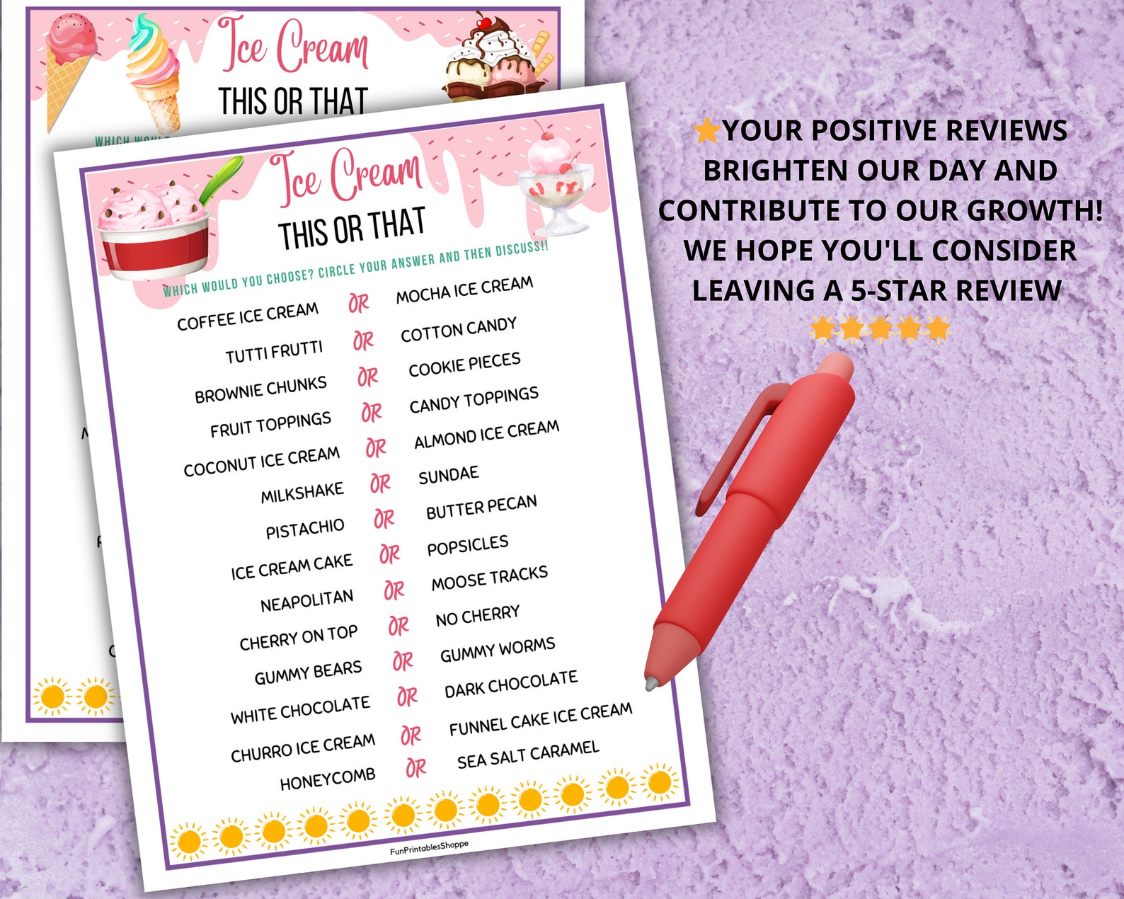 Ice Cream This or That,ice Cream Party Games,summer Activities,ice ...