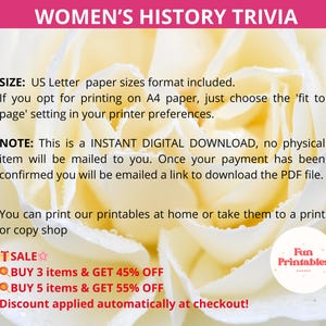 Women's History Month Trivia,international Women's Day Games,famous ...