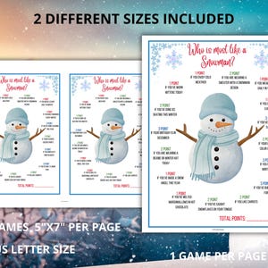 Who is Most Like a Snowman,snowday Trivia Game,who is Most Like Frosty ...